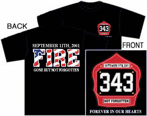 343 Shield FIRE Memorial Tee Black