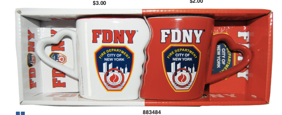 FDNY Nested Heart Mugs