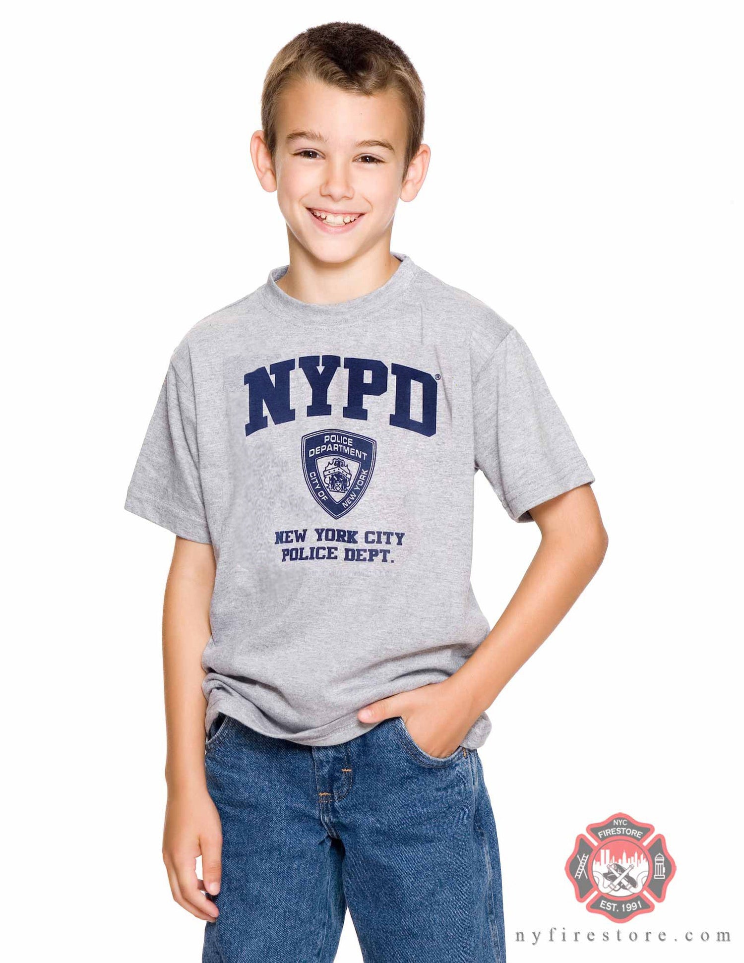 NYPD Kids Gray Athletic Tee