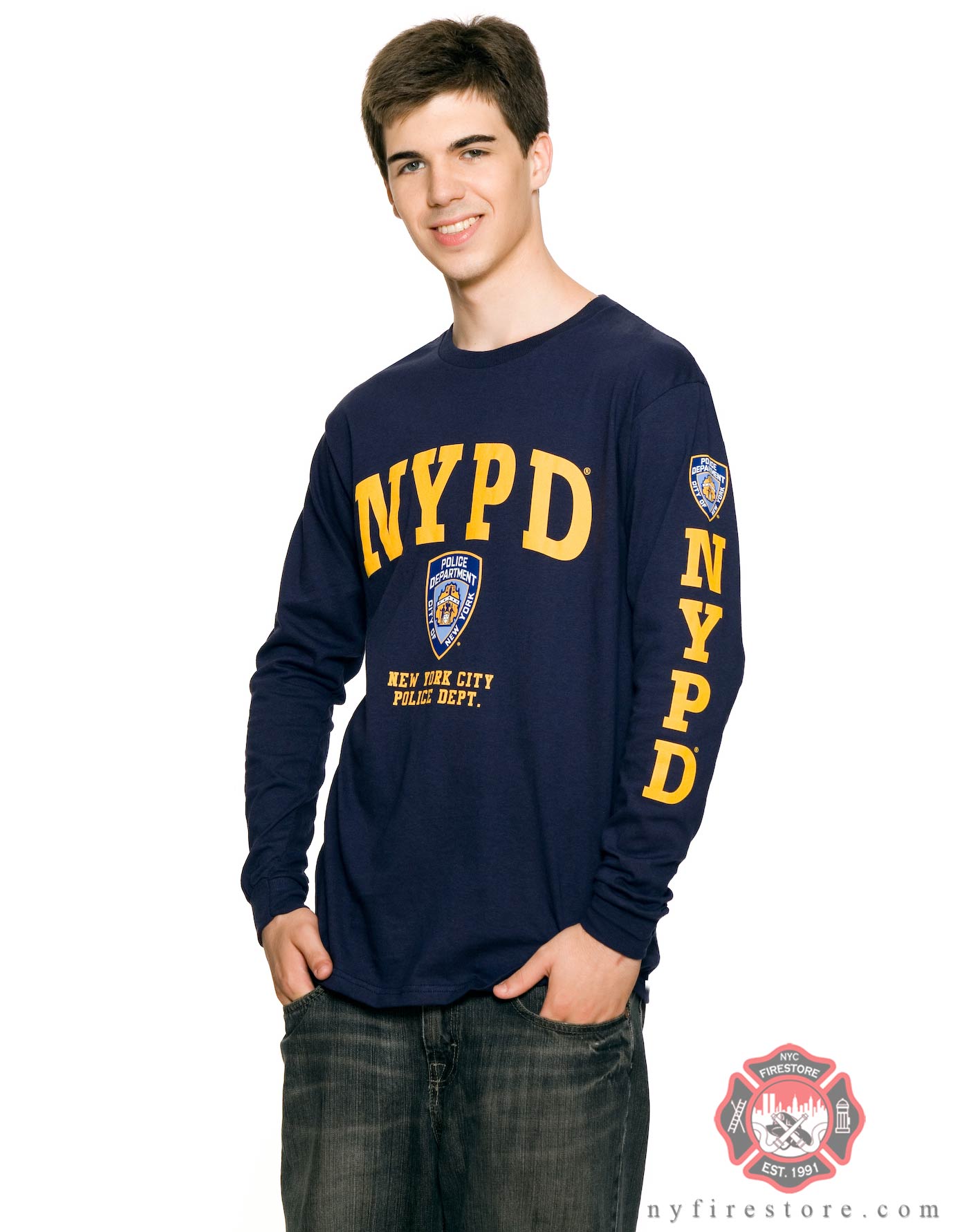 NYPD Long Sleeve Navy T-Shirt