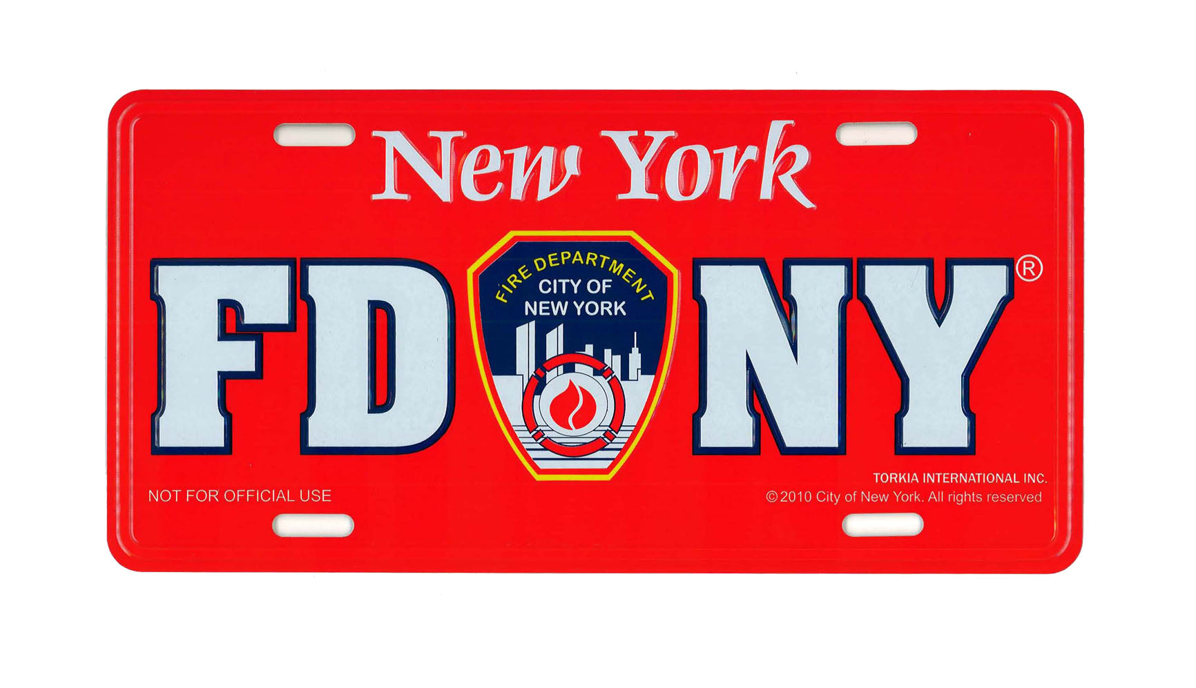 Red FDNY License Plate